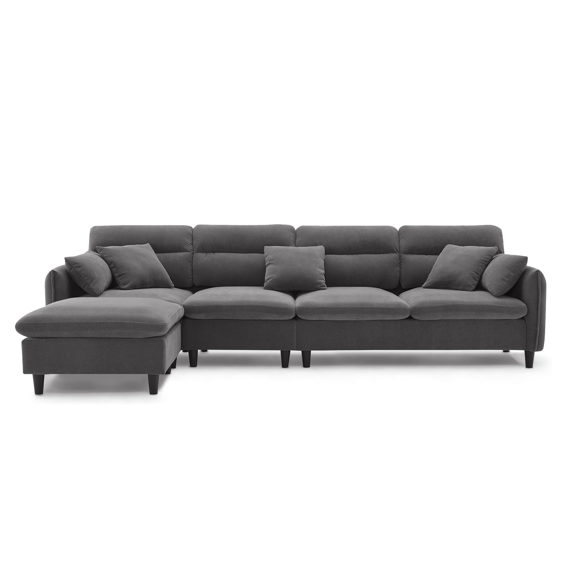 Latitude Run® 110*62" Modern Convertible Sectional Sofa,L-shaped Reversible Couch Set with Free ...